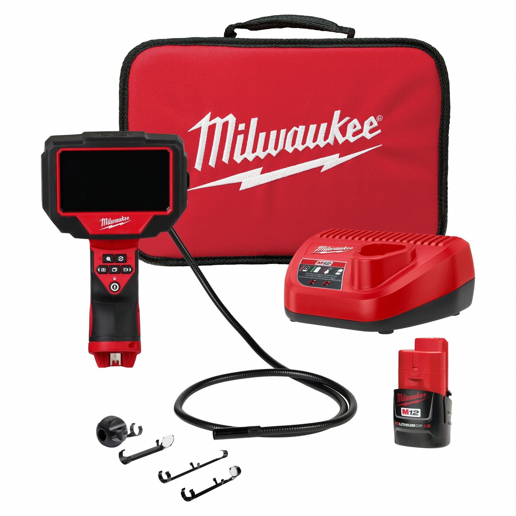 MILWAUKEE, 480 x 272, 4 ft Shaft Lg, Inspection Camera - 801NK8|2323-21 ...