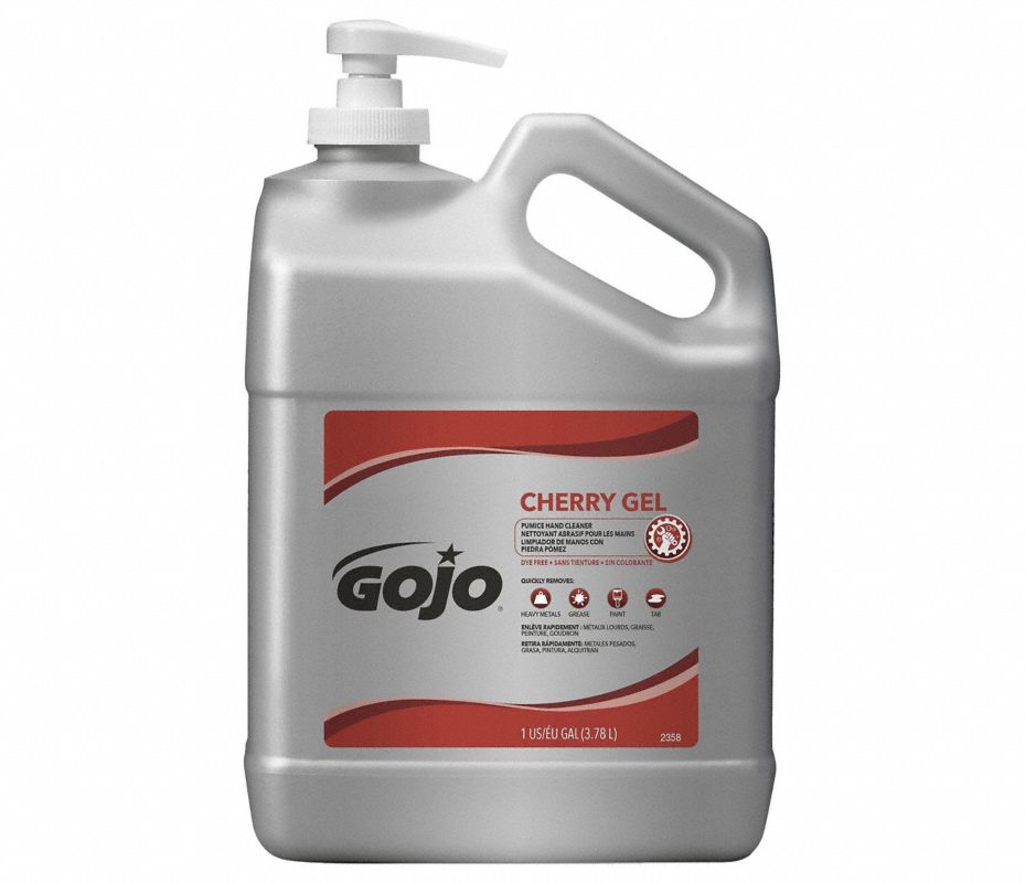 GOJO Gel Limpiador de Manos, Cereza, 1 gal. Botella con Despachador, 1 ...