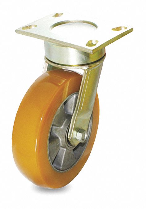 GRAINGER APPROVED P24S-U040K-14 Plate Caster,Swivel,Polyurethane,5 5/8 ...