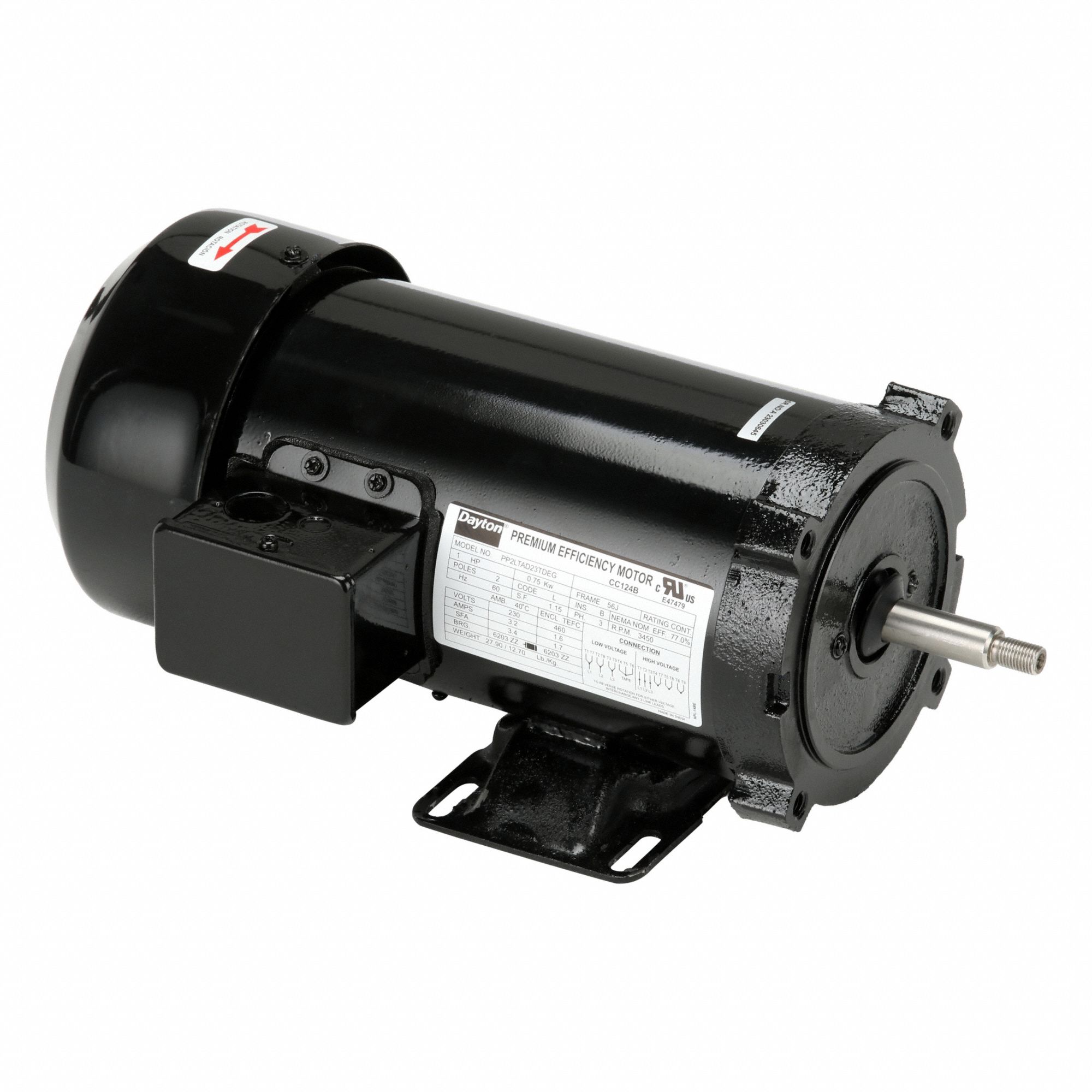 DAYTON, 1 hp, 208-230/460V AC, Centrifugal Pump Motor - 23CF38|PP2LTAD23TCG - Grainger