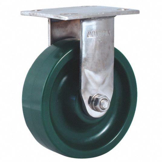 Plate Caster, Rigid, Polyurethane, 1000 lb, 6 in Wheel Dia. - Grainger