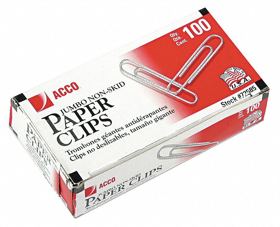 ACCO, Jumbo Size, Steel, Paper Clip - 23K155|ACC72585 - Grainger