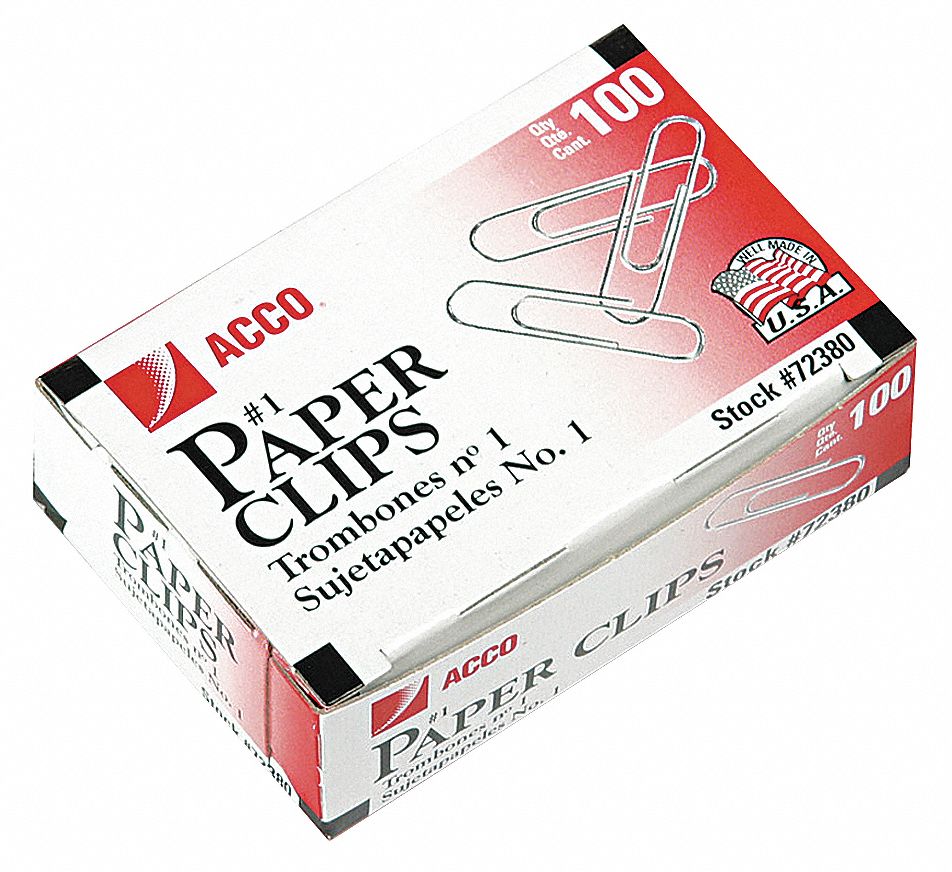 ACCO, #1 Size, Steel, Paper Clip - 23K156|ACC72380 - Grainger