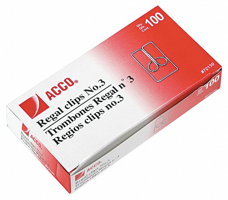 ACCO, #3 Size, Steel, Paper Clip - 23K160|ACC72130 - Grainger