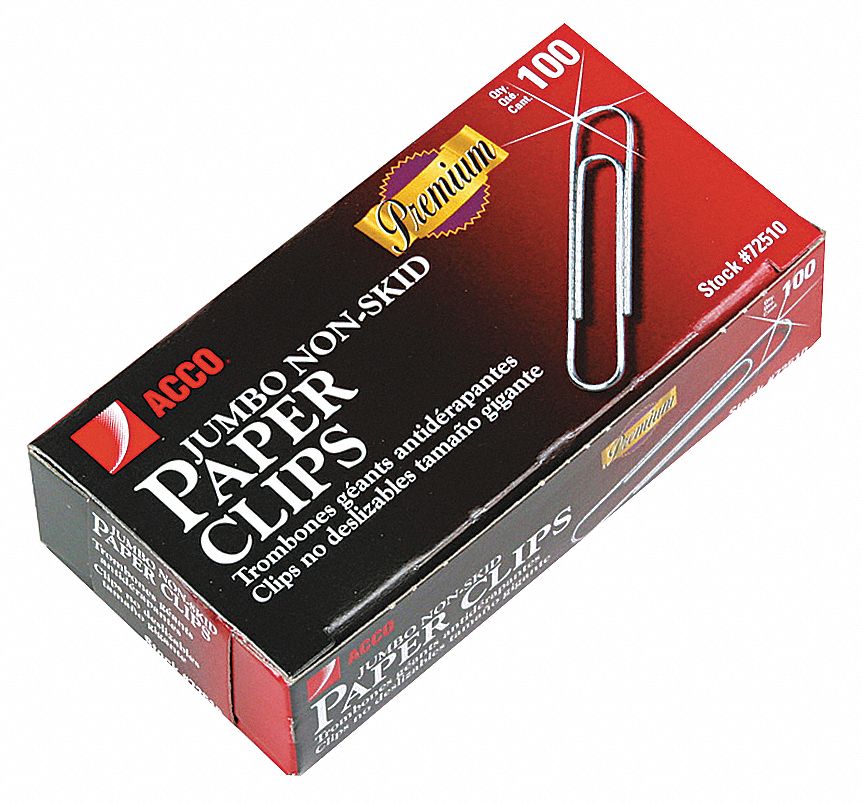 ACCO, Jumbo Size, Steel, Paper Clip - 23K162|ACC72510 - Grainger