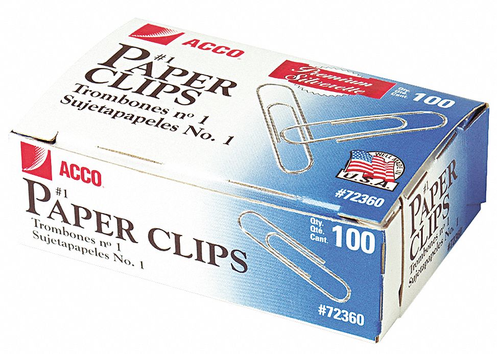 ACCO, #1 Size, Steel, Paper Clip - 23K163|ACC72360 - Grainger