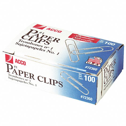 ACCO, #1 Size, Steel, Paper Clip - 23K163|ACC72360 - Grainger