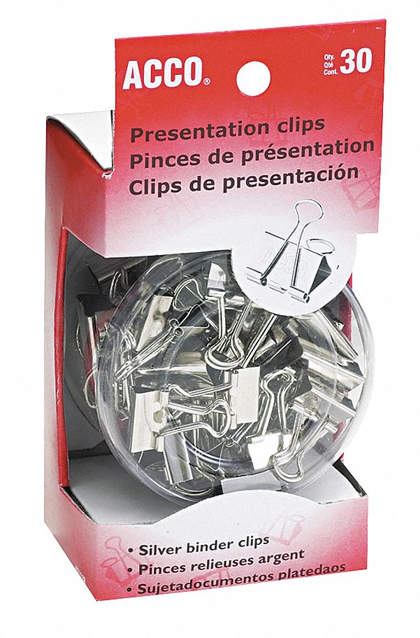 ACCO, Steel, Silver, Binder Clip - 23K173|ACC71138 - Grainger