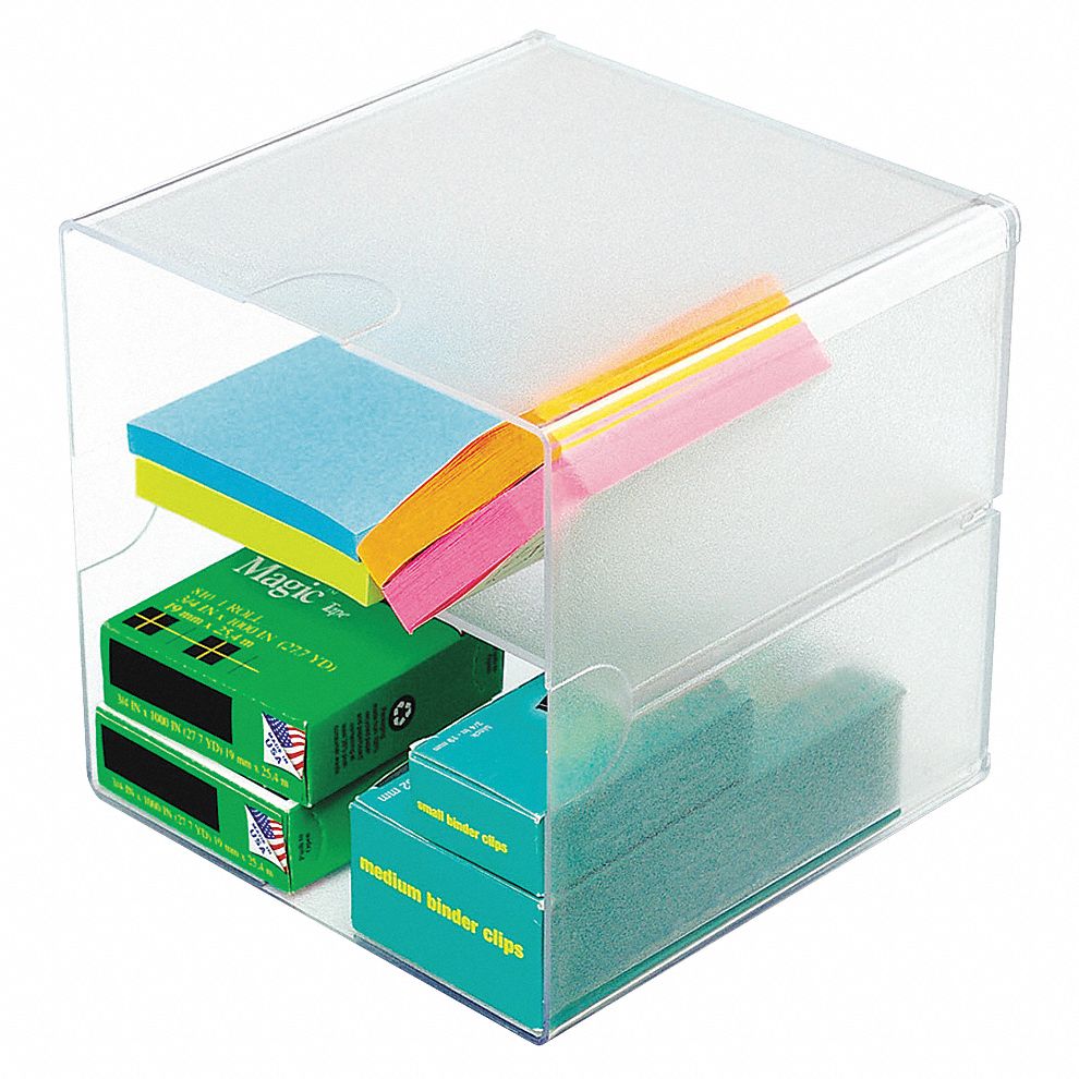 Desktop Organizer,Clear,Plastic - Grainger