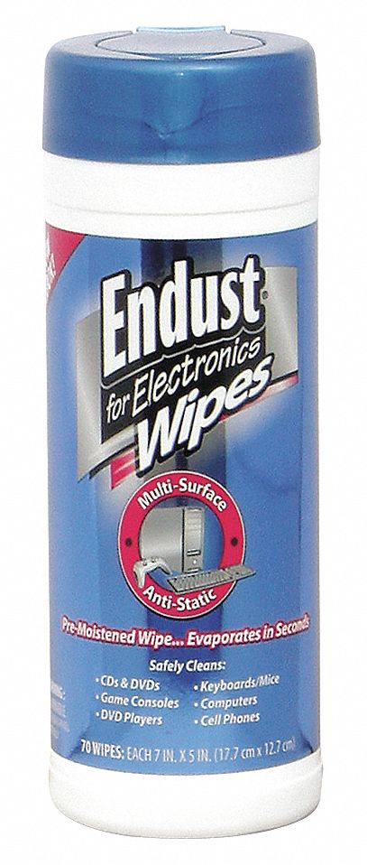 ENDUST, 7 x 5-1/2 in Sheet Size, Unscented, Anti-Static Wipes - 23K258 ...