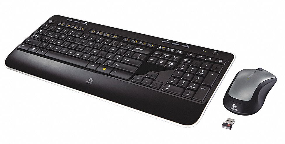 Wireless Keyboard, Black, USB - Grainger
