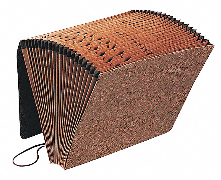 21 Pocket Red Fiber Alpha/Montlhy Expandable File, Redrope - Grainger