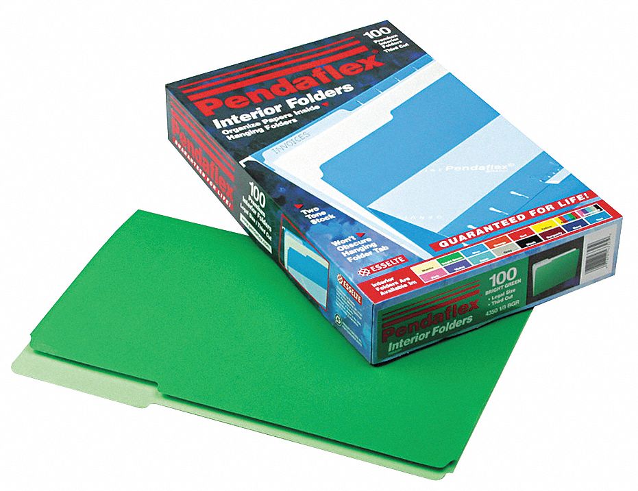 8 1/2 in Ht, 14 in Wd, File Folders - 23K744|PFX435013BGR - Grainger