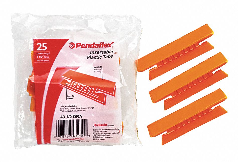PENDAFLEX Hanging Folder Plastic Tabs with 25 Plastic Tab, Transparent ...