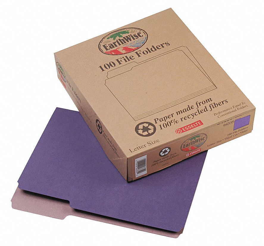 Letter Size File Folders, 1/3 Tab Cut, 8 1/2 in Height, 11 in Width ...