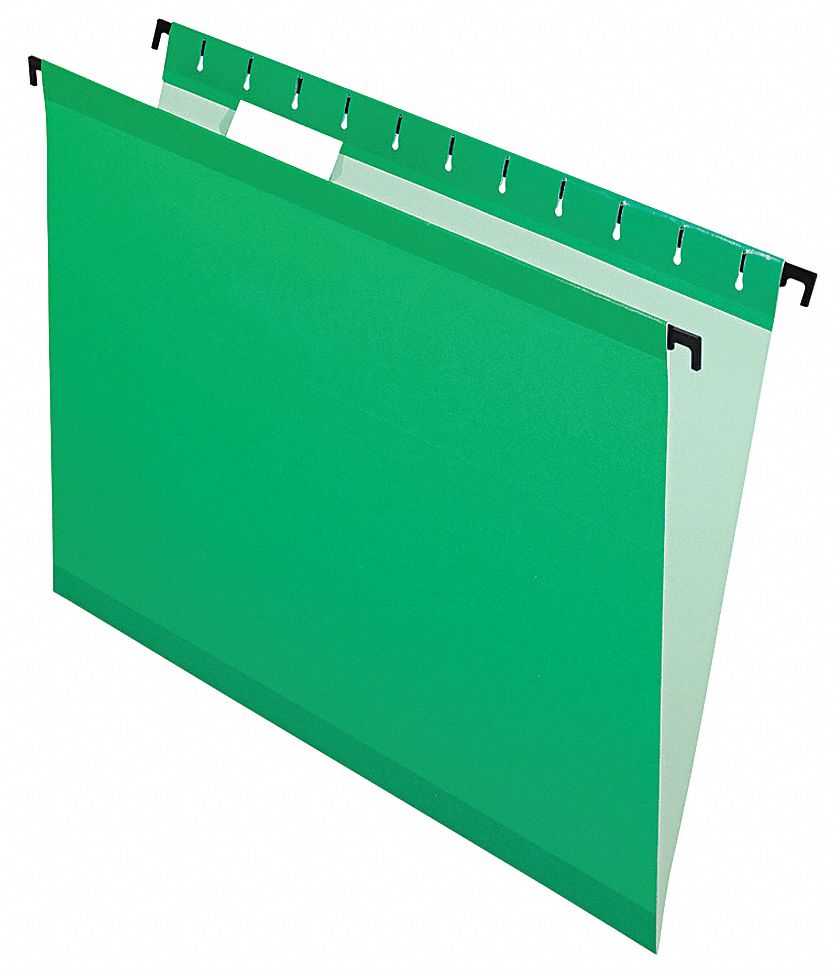 Hanging File Folders,Bright Green,PK20 - Grainger