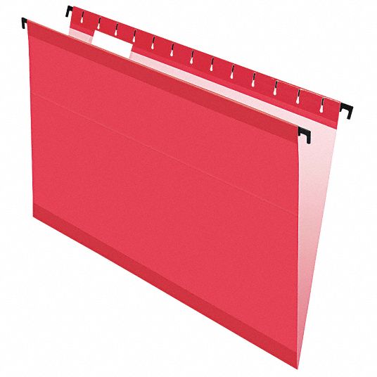 Hanging File Folders,Red,PK20 - Grainger
