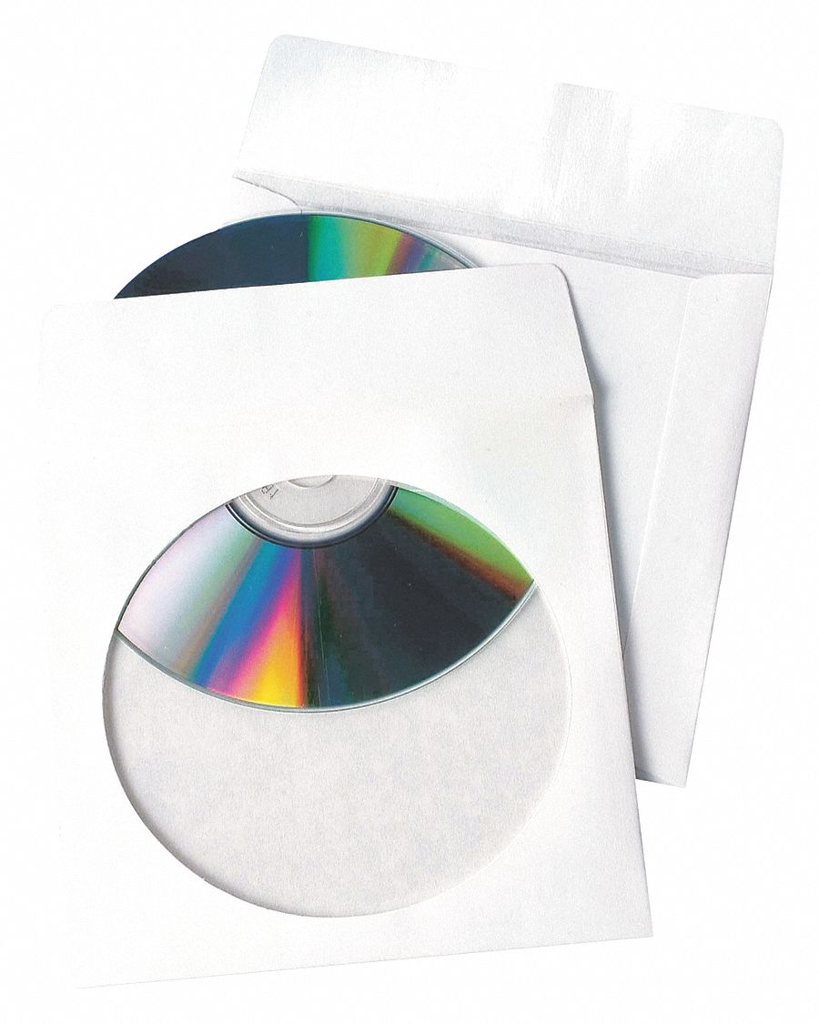 QUALITY PARK, White, 100, CD/DVD Paper Envelope - 23K919|QUA77203 ...