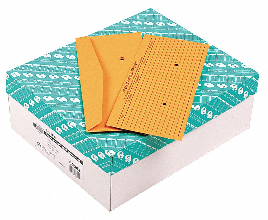 Interoffice Envelope, Material Kraft, Color Light Brown, PK 500 - Grainger