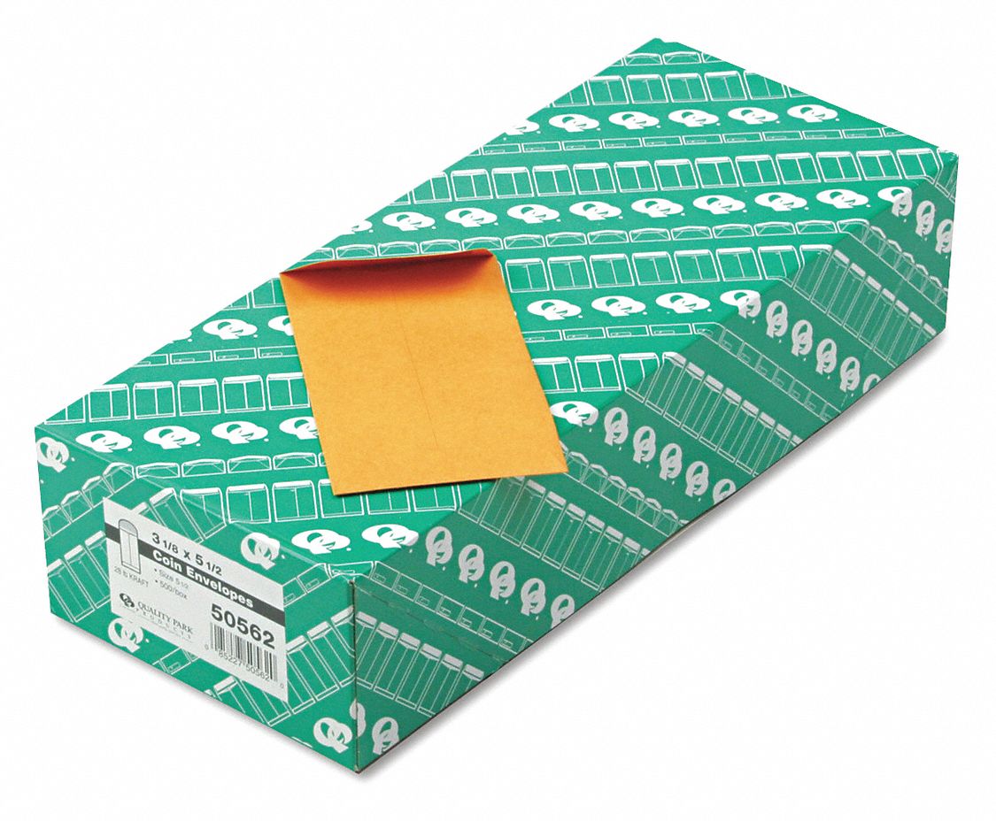 QUALITY PARK, #5-1/2 Envelope Size, Kraft, Coin Envelopes - 23K989 ...