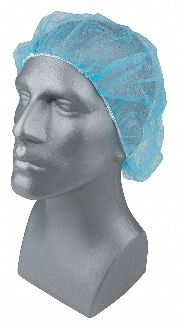 Bouffant Cap, Blue, PK 100 - Grainger