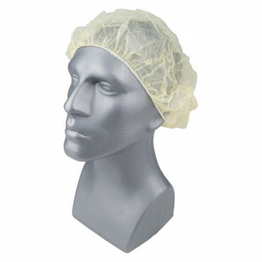 Bouffant Cap, Yellow, PK 1000 - Grainger