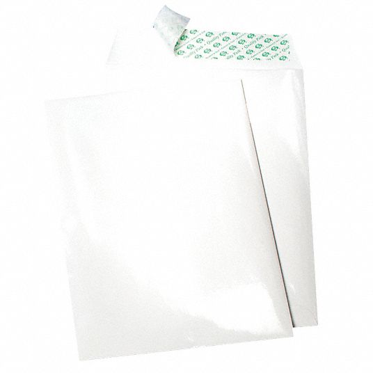 No-Tear Envelope, Material Polypropylene, Color White, PK 100 - Grainger