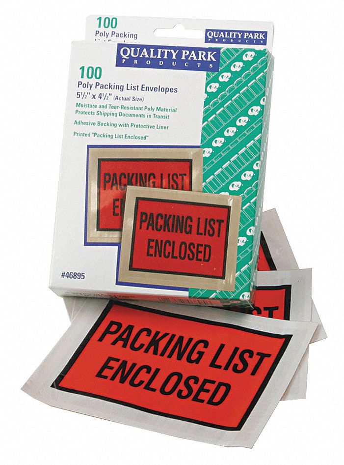 Packing List Envelope, PK 100 - Grainger