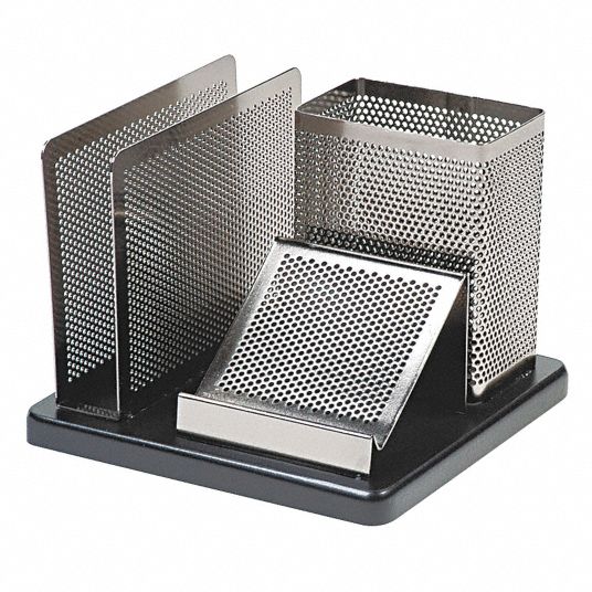 ROLODEX, 3 Compartments, Metal/Wood, Desktop Organizer - 23L257 ...