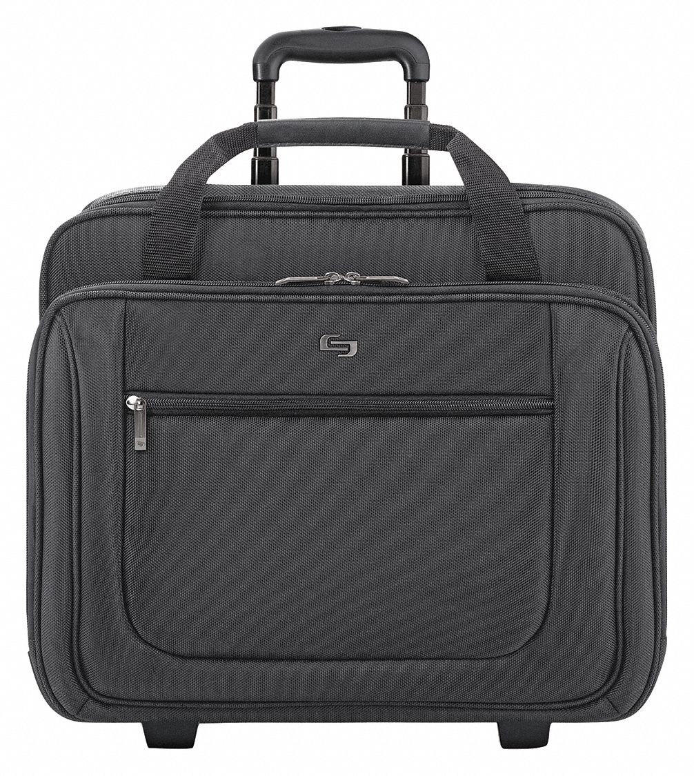 SOLO, Polyester, Black, Rolling Laptop Case - 23L301|USLPT1364 - Grainger