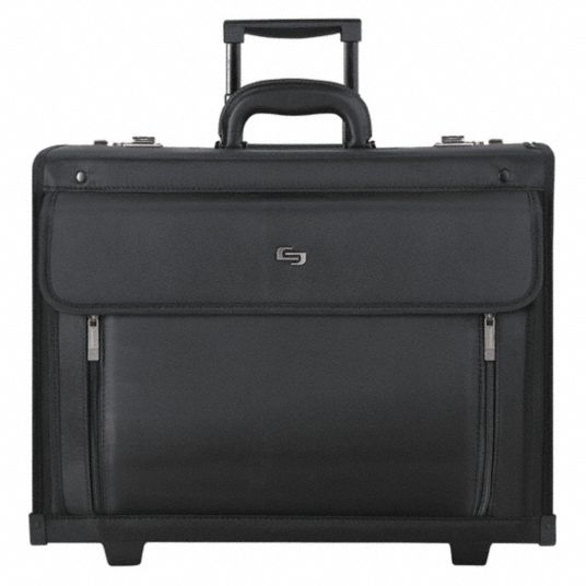 SOLO, Polyester, Black, Rolling Laptop Case - 23L302|USLPV784 - Grainger