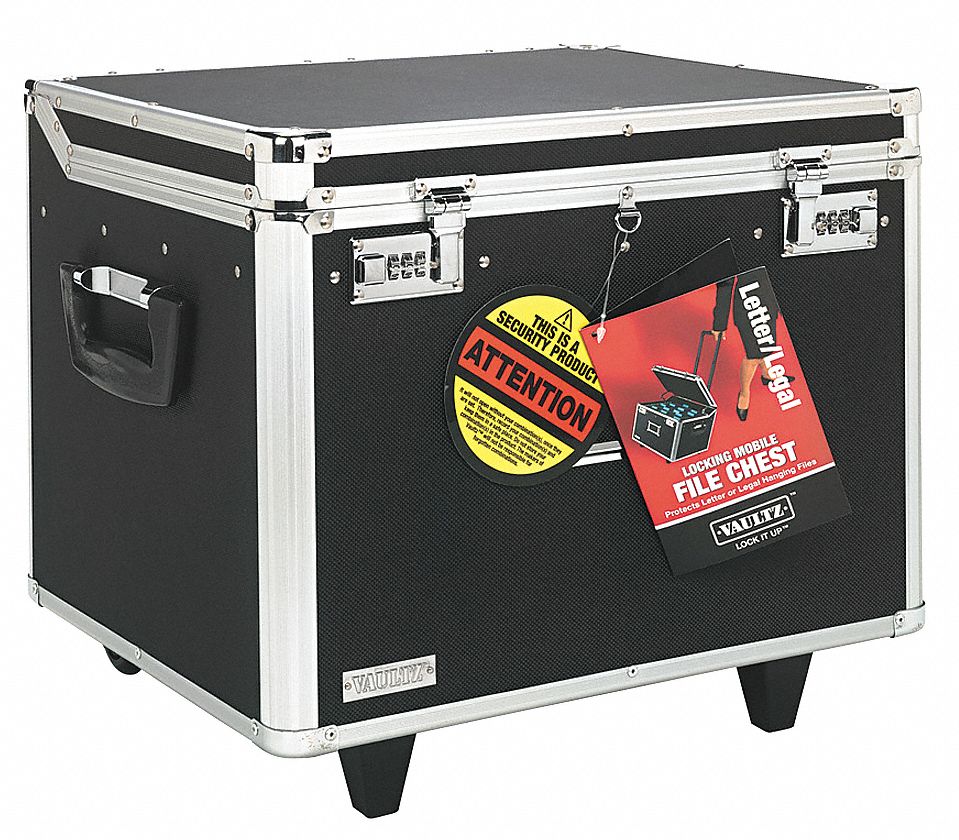 VAULTZ, Aluminum/Chrome/PVC, Legal File Size, File Box - 23L351 ...
