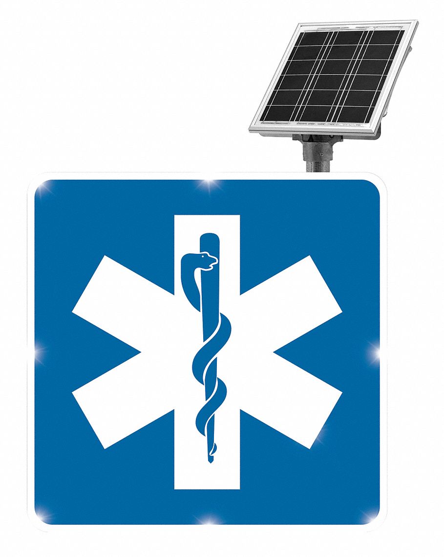 TAPCO LED Notice Sign: 30 in x 30 in Nominal Sign Size, Aluminum, 0.08 ...