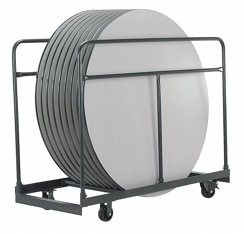 Round Folding Table Cart, Max. Number of Tables 10 - Grainger