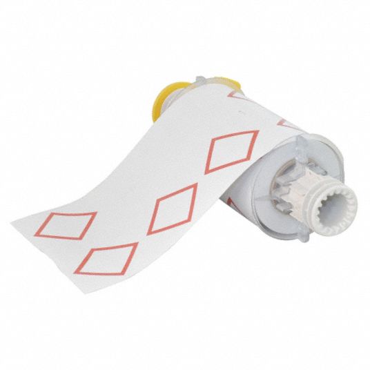 BRADY Precut Label Roll: Red GHS/CLP 4A Diamonds, 6 3/32 in x 8 19/64 ...