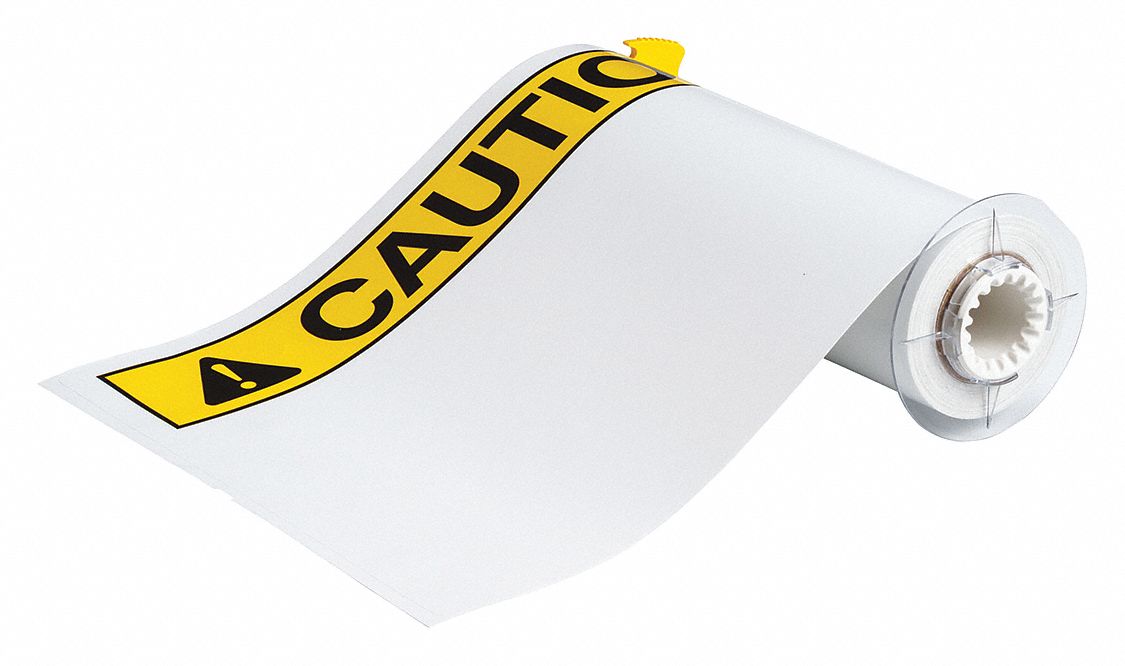 Caution, CAUTION Header, Precut Label Roll - 23MG35|140886 - Grainger