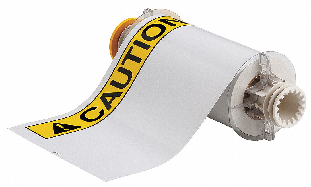 Caution, CAUTION Header, Precut Label Roll - 23MG45|130750 - Grainger