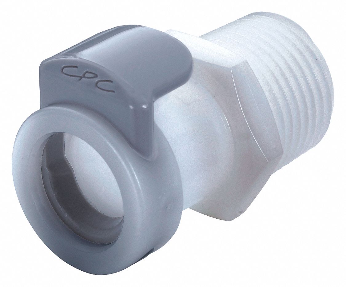 COLDER INLINE COUPLER: ACETAL, ¼ IN PIPE, COUPLER X MNPT, FLOW-THROUGH ...