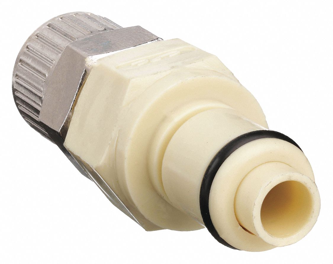 Straight, 1/4 in ID x 3/8 in OD Size, Quick Connection Coupling ...