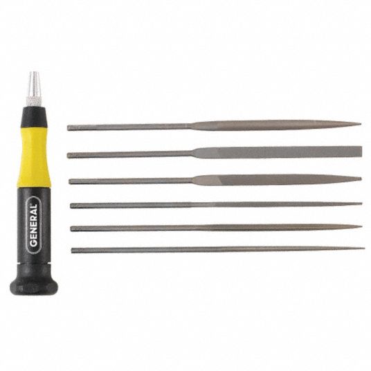 GENERAL TOOLS Needle File Set: Equaling/Half Round/Rectangular/Round ...