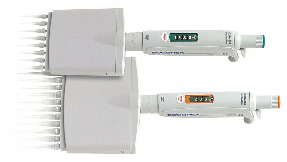 WHEATON, 8 Channels, 200 ul Capacity - Max, Pipettor - 23NC97|W810603 ...