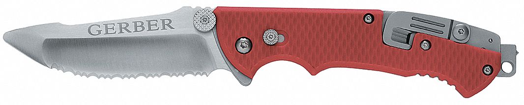 GERBER Folding Knife,Serrated Blade Edge 3-1/2" Blade Length,Locking ...