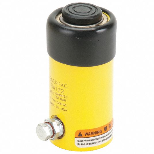 ENERPAC Hydraulic Ram: 10 ton Nominal Capacity, 2 in Nominal Stroke Lg ...