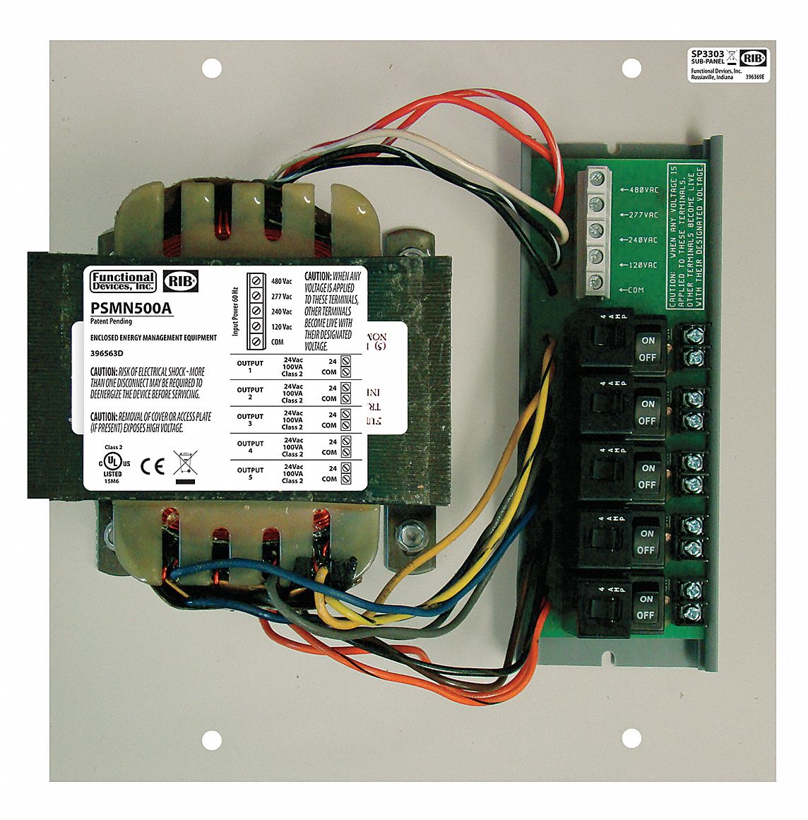 FUNCTIONAL DEVICES INC / RIB CLASS 2 TRANSFORMER, 500 VA TRANSFORMER ...