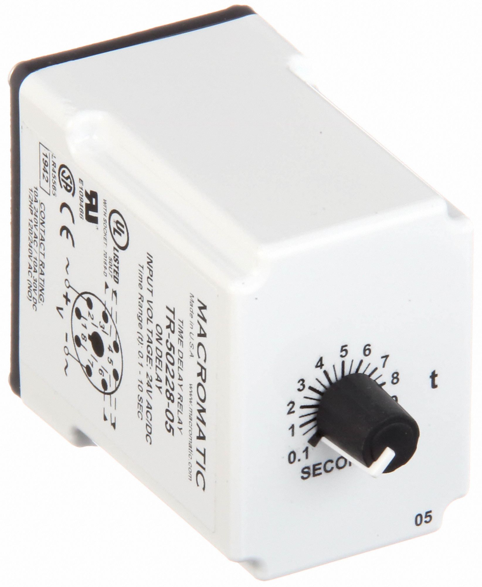 MACROMATIC Single Function Time Delay Relay: 8 Pins - Relay ...