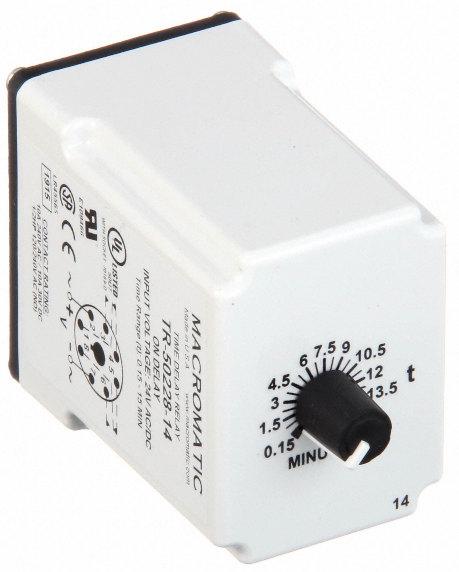 MACROMATIC Single Function Time Delay Relay: 8 Pins - Relay ...