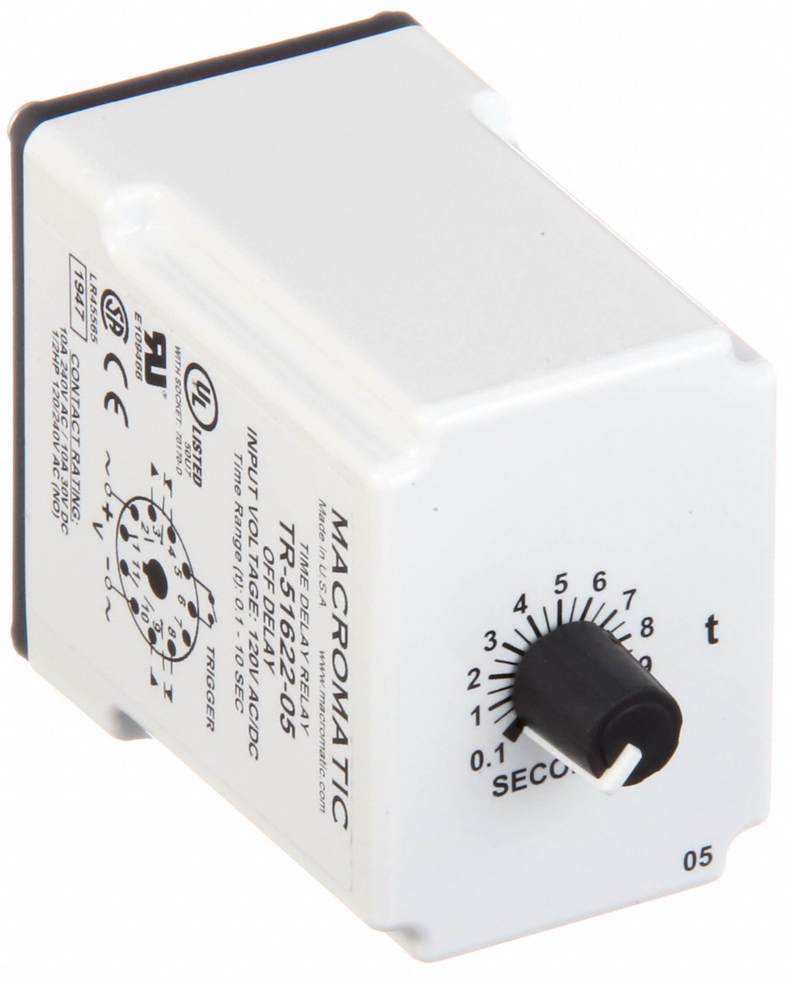 MACROMATIC Single Function Time Delay Relay: 11 Pins - Relay ...