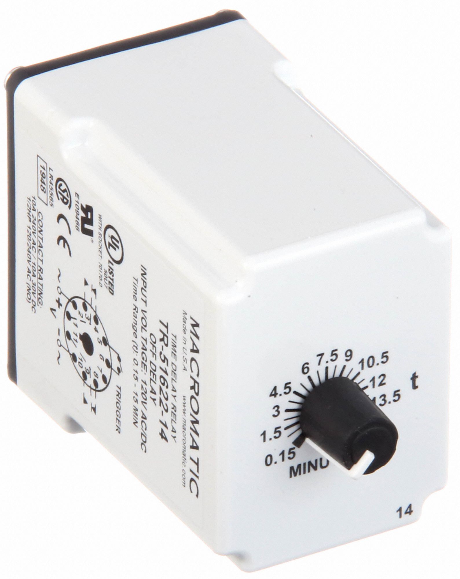 MACROMATIC Single Function Time Delay Relay: 11 Pins - Relay ...