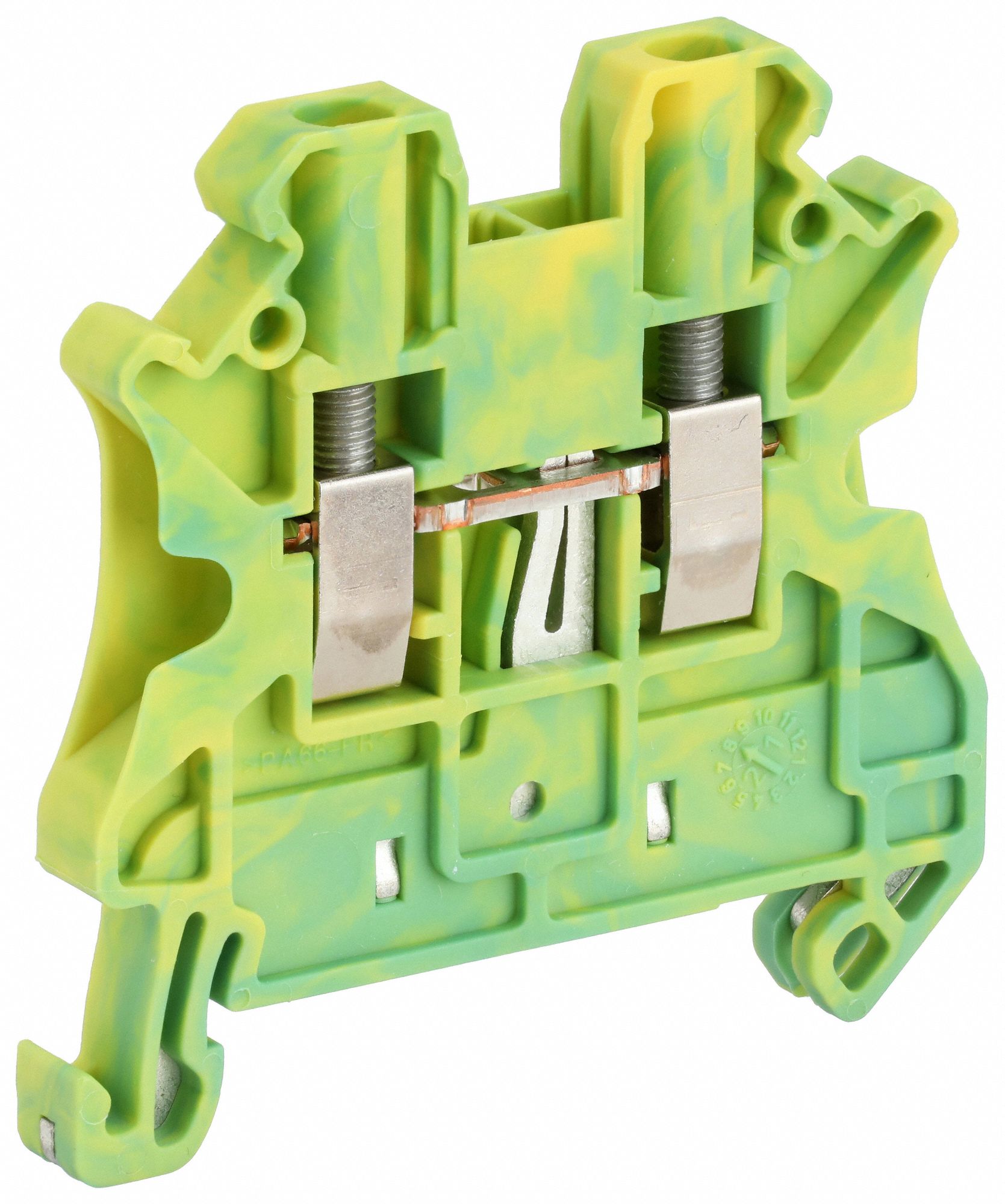 SCHNEIDER ELECTRIC Terminal Block: Screw Clamp, Grounding, Green/Yellow ...