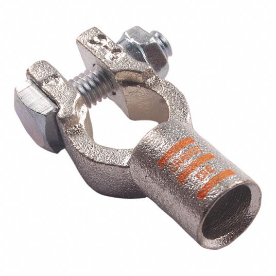 WESTWARD Battery Terminal: Straight, Crimp, 2/0 ga, Orange Color ...